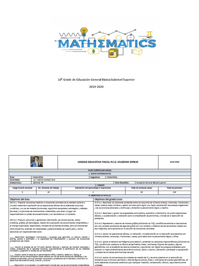 Pca 10 Decimo | PDF | Ecuaciones | Funciones trigonométricas