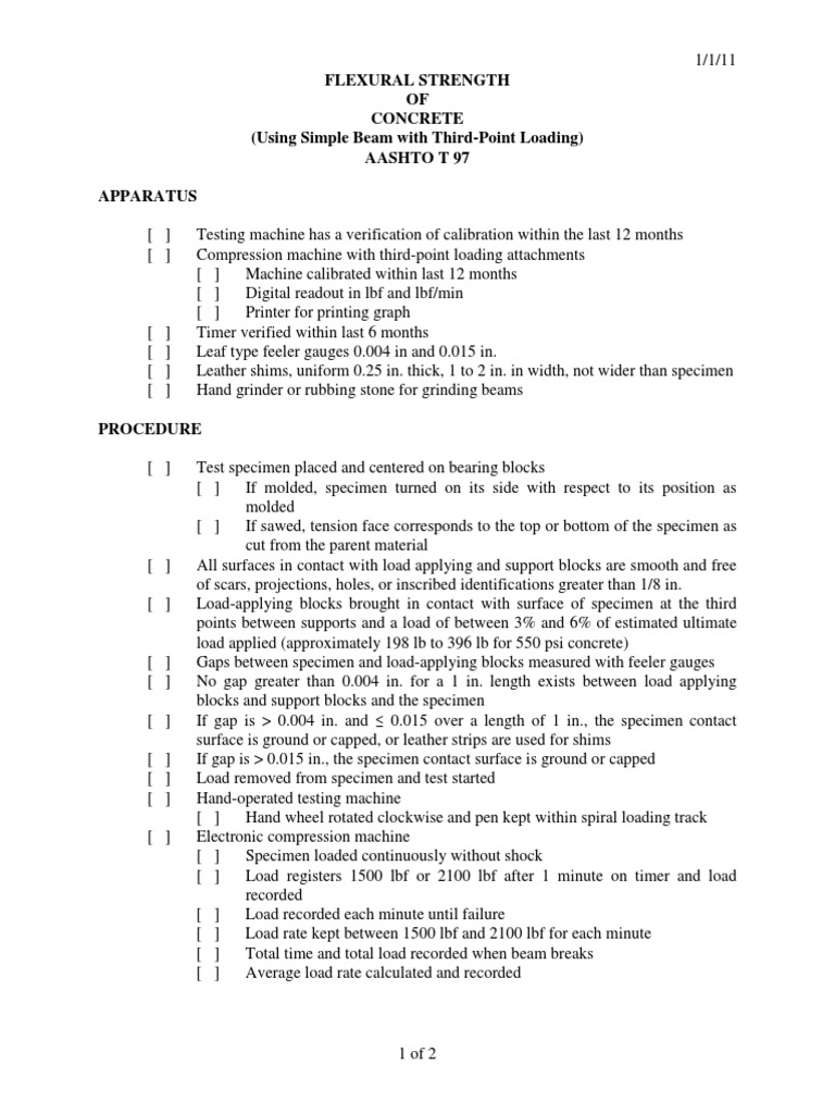 Aashto t97 Form | PDF | Fracture | Beam (Structure)