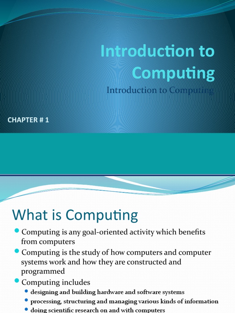 Introduction To Computing | PDF | Computing | Computer Hardware