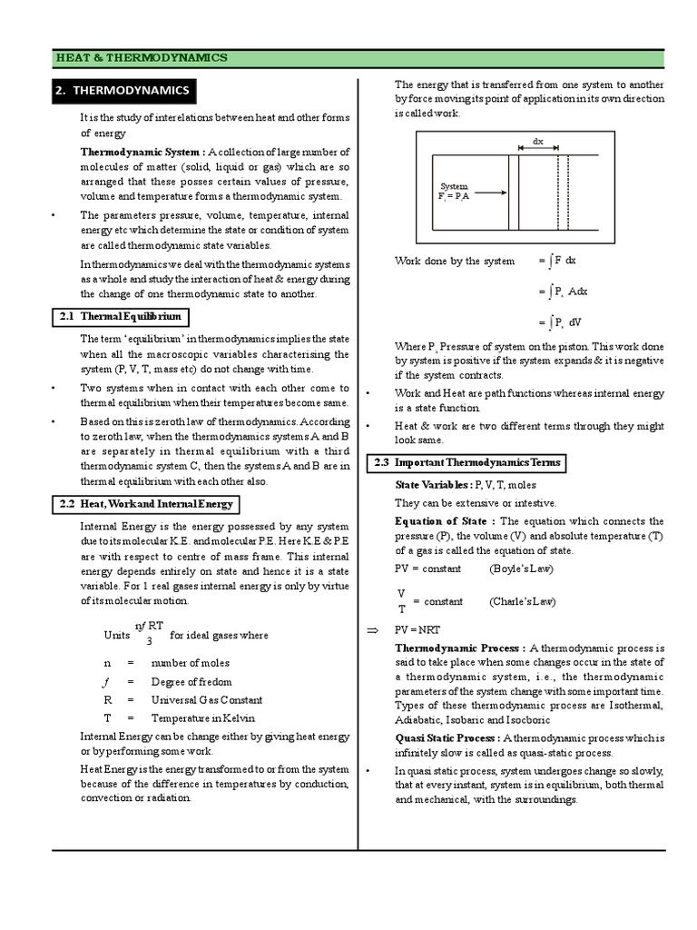 Thermodynamics Concepts & Laws | PDF | Heat | Thermodynamics