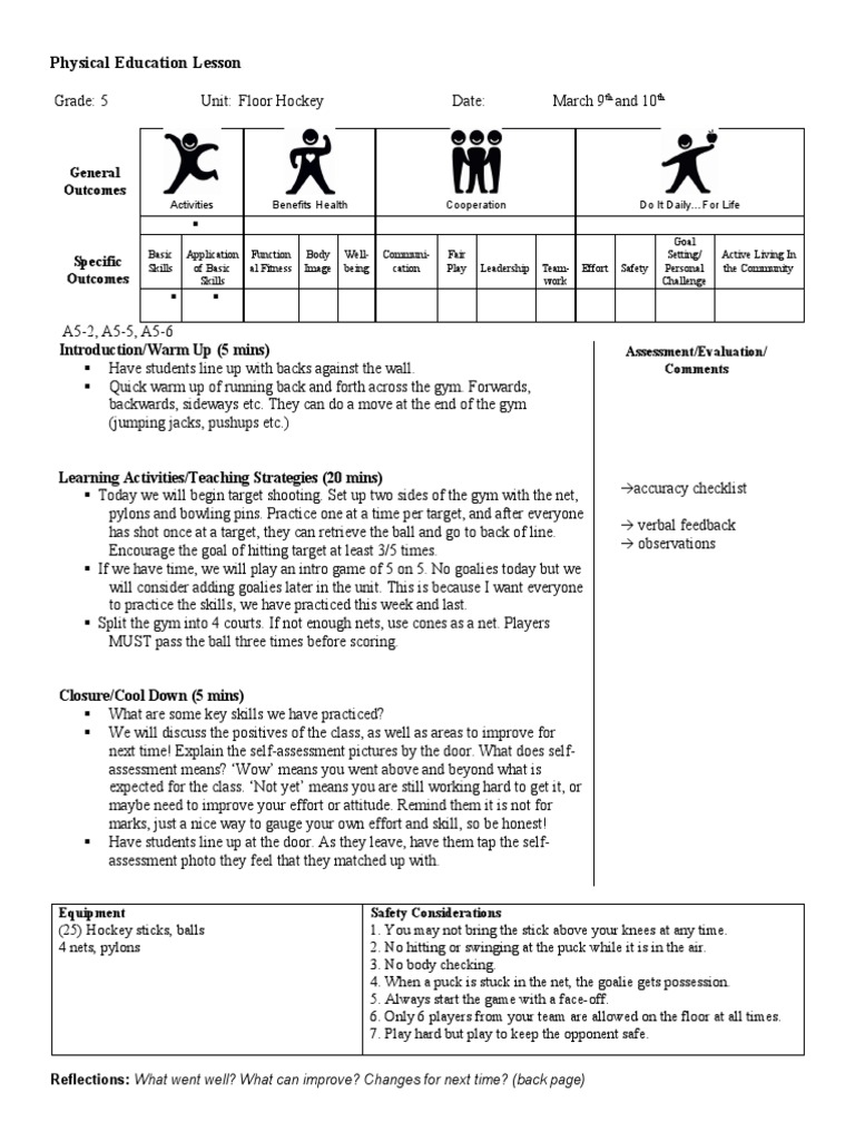 Floor Hockey - Lesson 3 | Download Free PDF | Behavior Modification ...