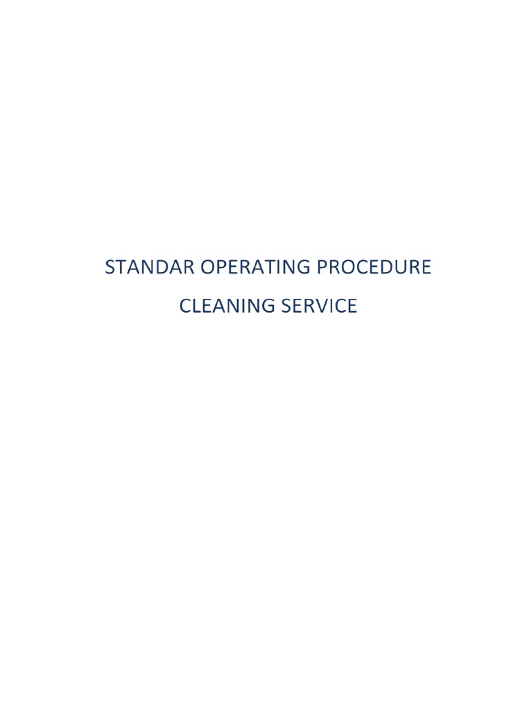 STANDAR OPERATING PROCEDURE CLEANING SERVICE - PDF | PDF