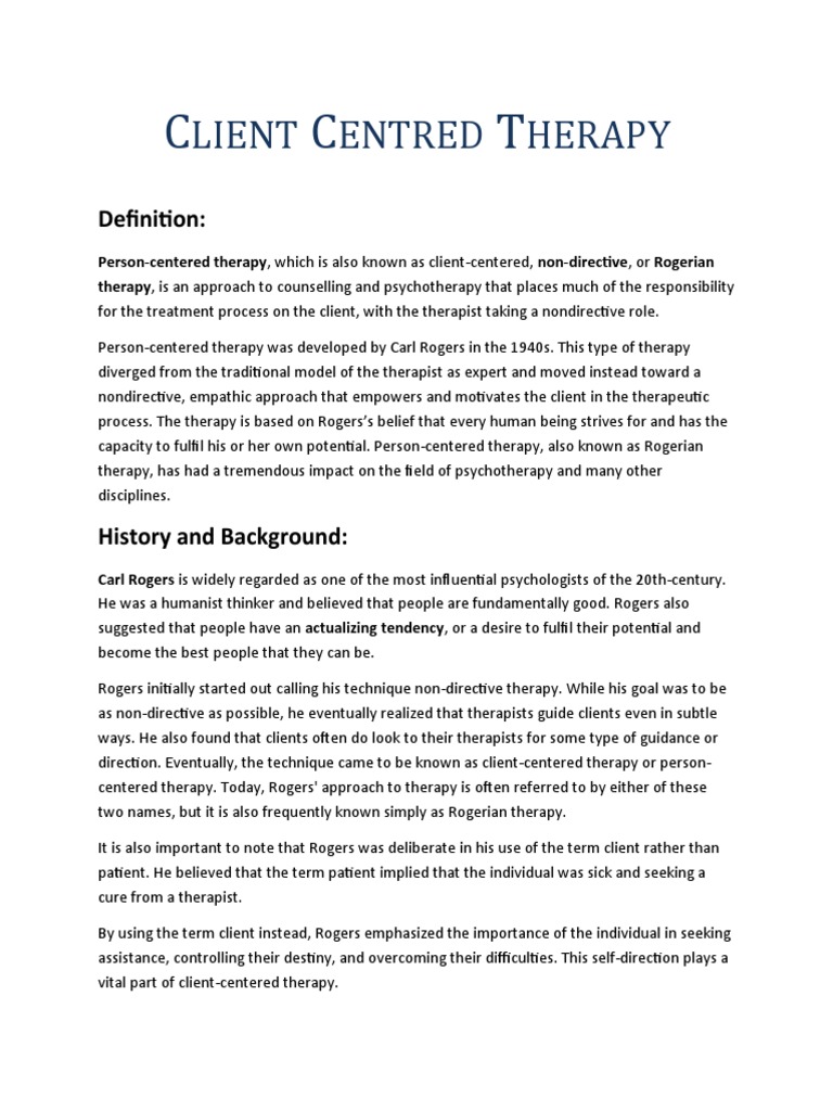 Client Centred Therapy | PDF | Psychotherapy | Empathy