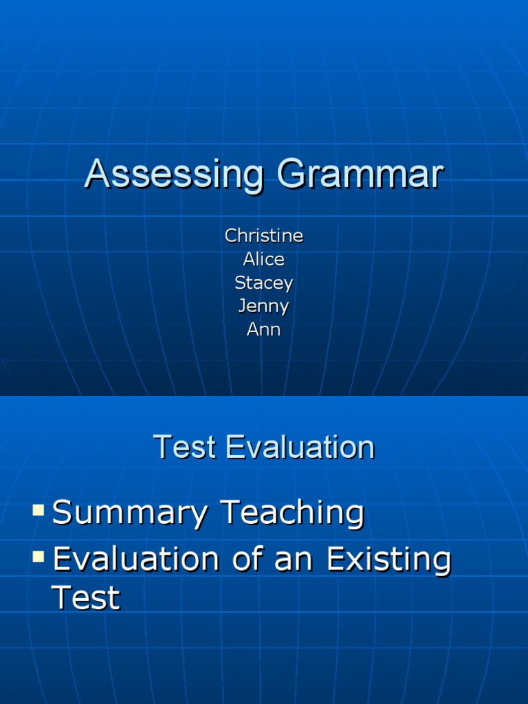 Assessing Grammar | PDF | Test (Assessment) | Grammar