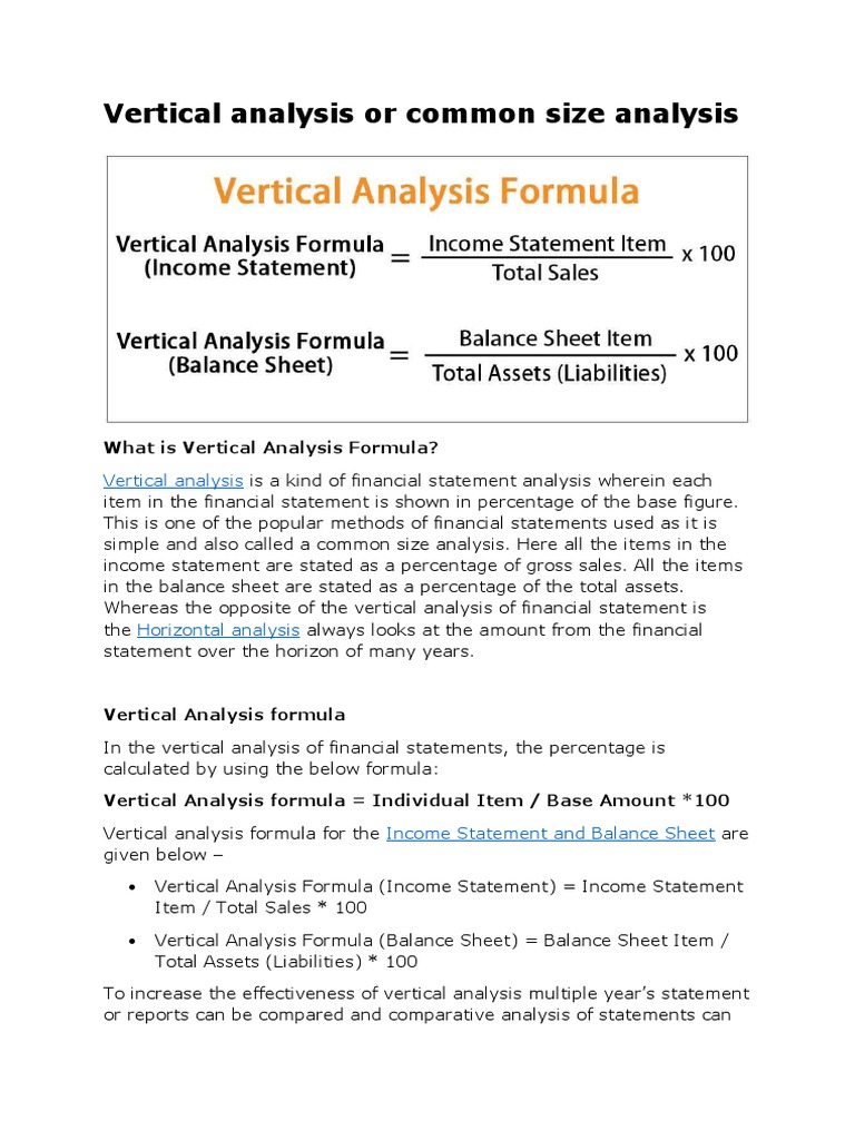 Horizontal and Vertical Analysis | PDF | Finance & Money Management