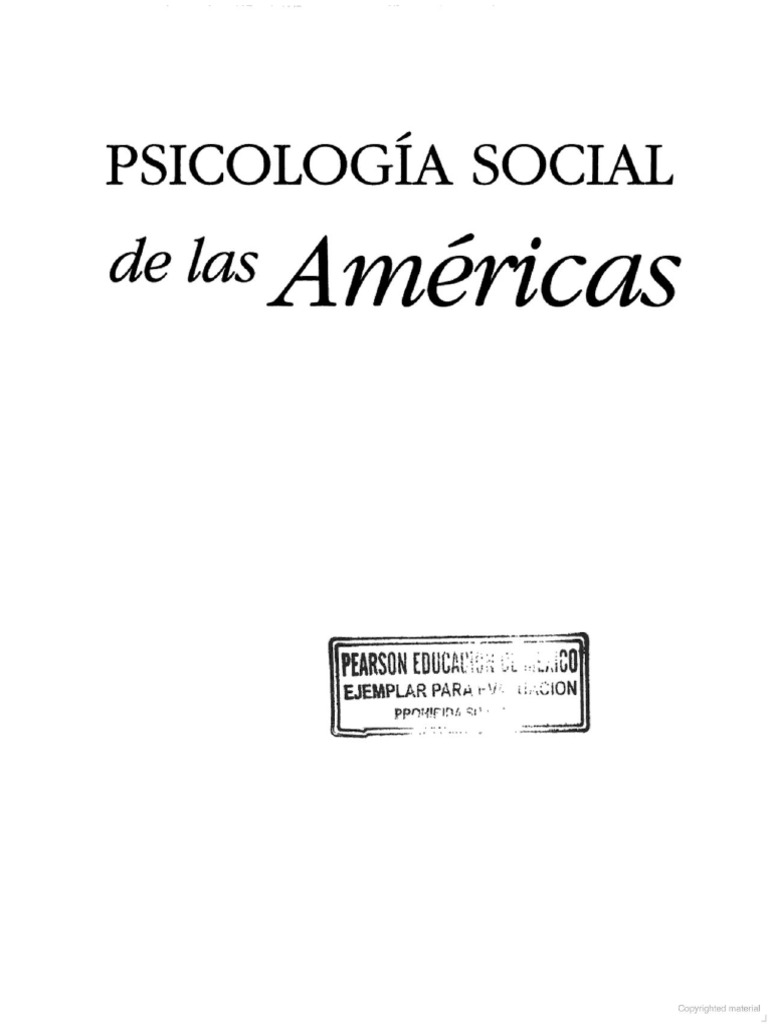 Psicología Social de Las Américas - Charles Kimble PDF | PDF