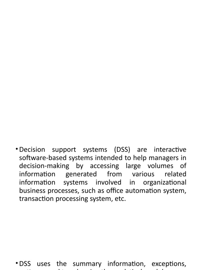 Decision Support Systems Overview | PDF | Decision Support System ...