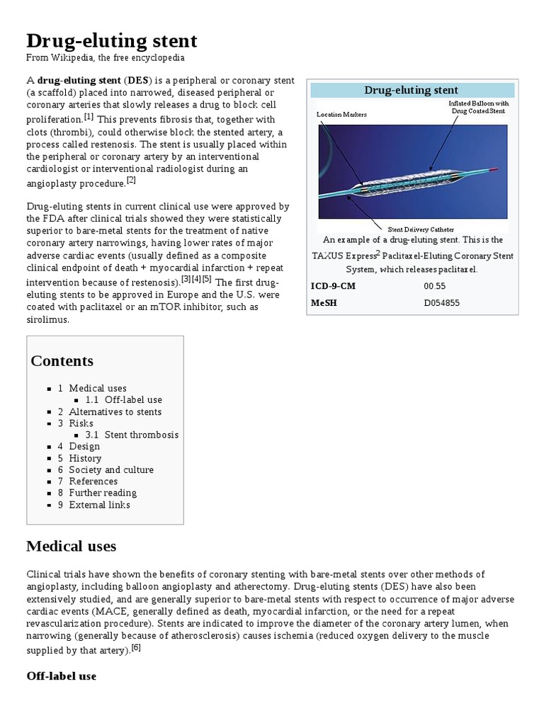 Drug-Eluting Stent | PDF | Percutaneous Coronary Intervention ...