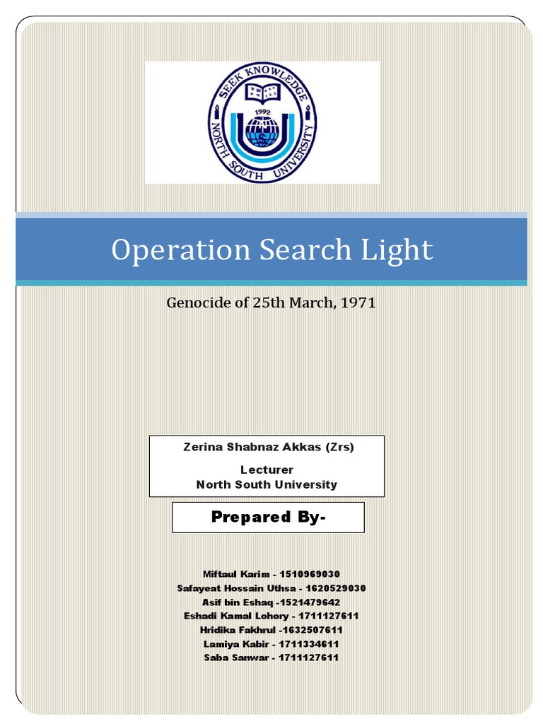 Operation Searchlight: March 25, 1971 Genocide | PDF | Bangladesh ...