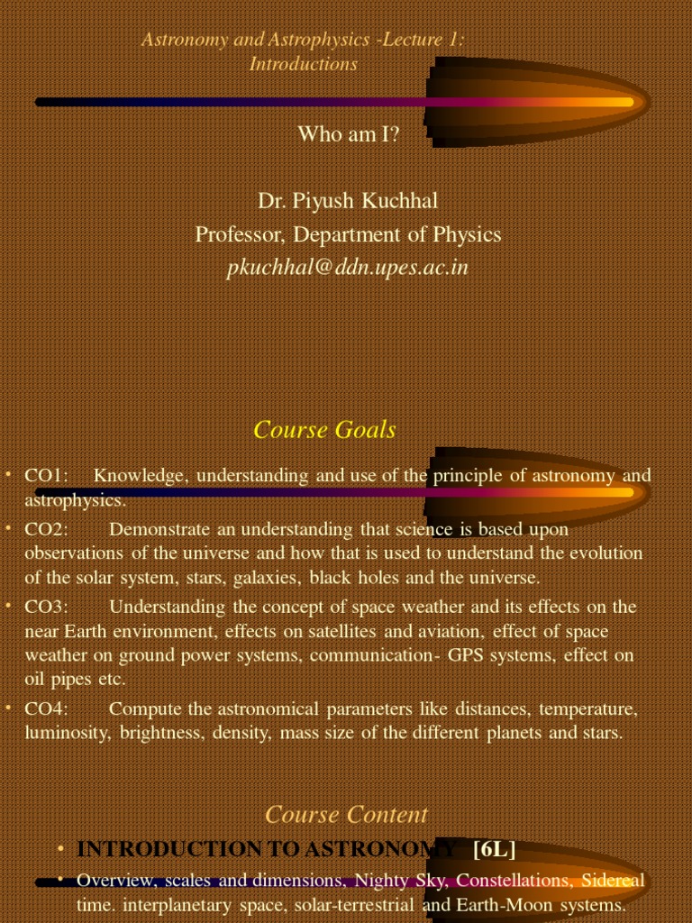 Who Am I?: Pkuchhal@ddn - Upes.ac - in | PDF | Latitude | Stars