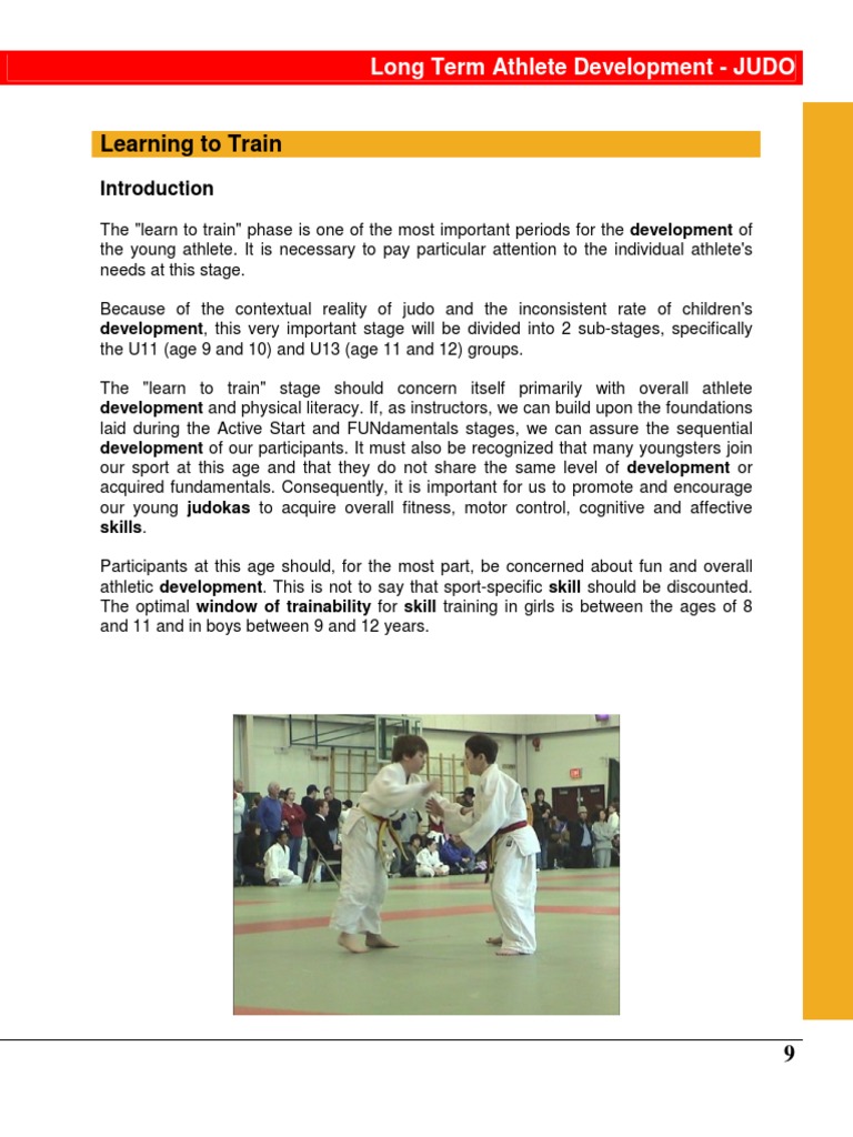 Learning To Train: Long Term Athlete Development - JUDO | PDF | Judo ...