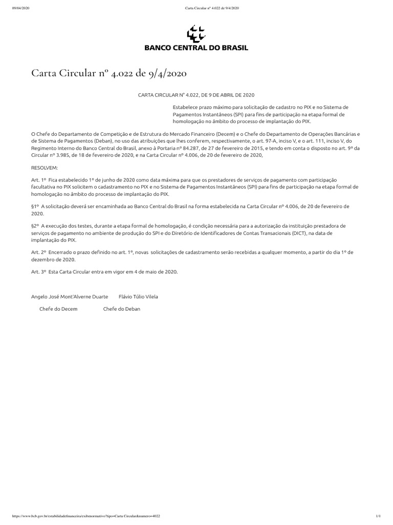 Carta Circular Bcb | Serviço Financeiro e de Negócios | Negócios