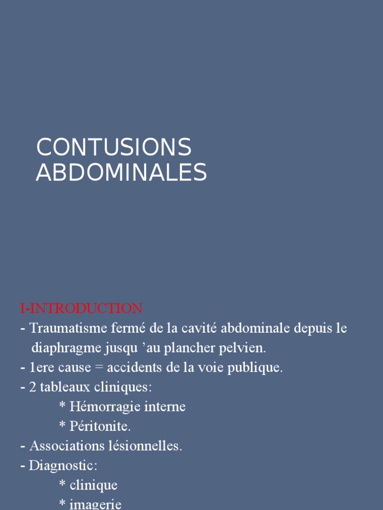 Contusion Abdominale 2 | PDF | Échographie | Estomac
