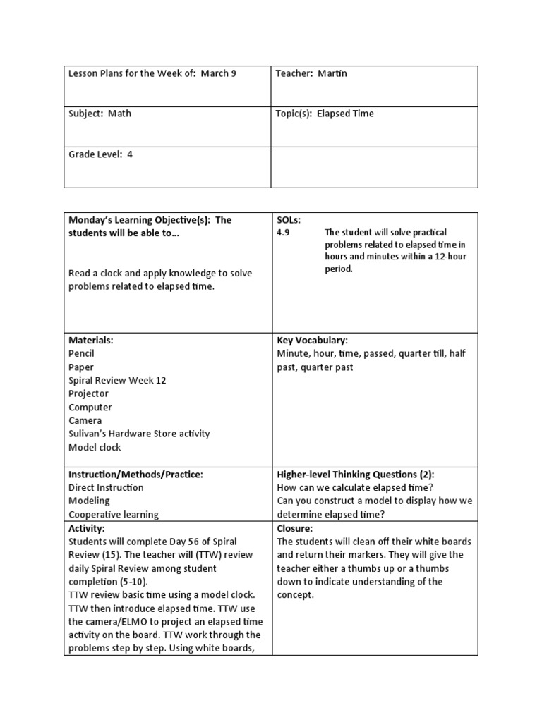 Second Placement Unit | PDF | Time | Teachers