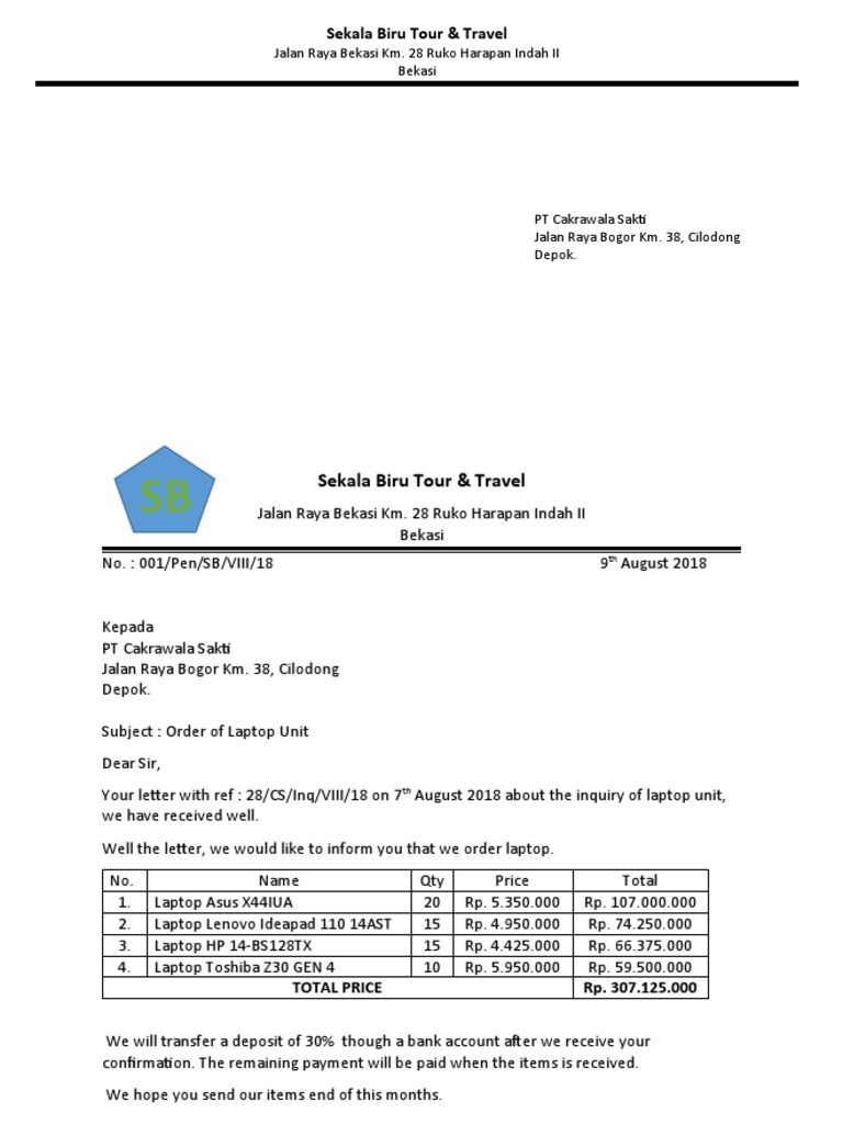 Contoh Surat Balasan | PDF