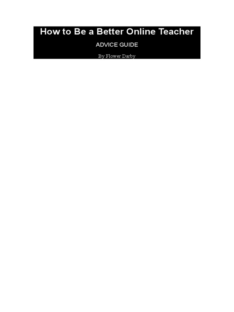 How To Be A Better Online Teacher | PDF | Educational Technology ...