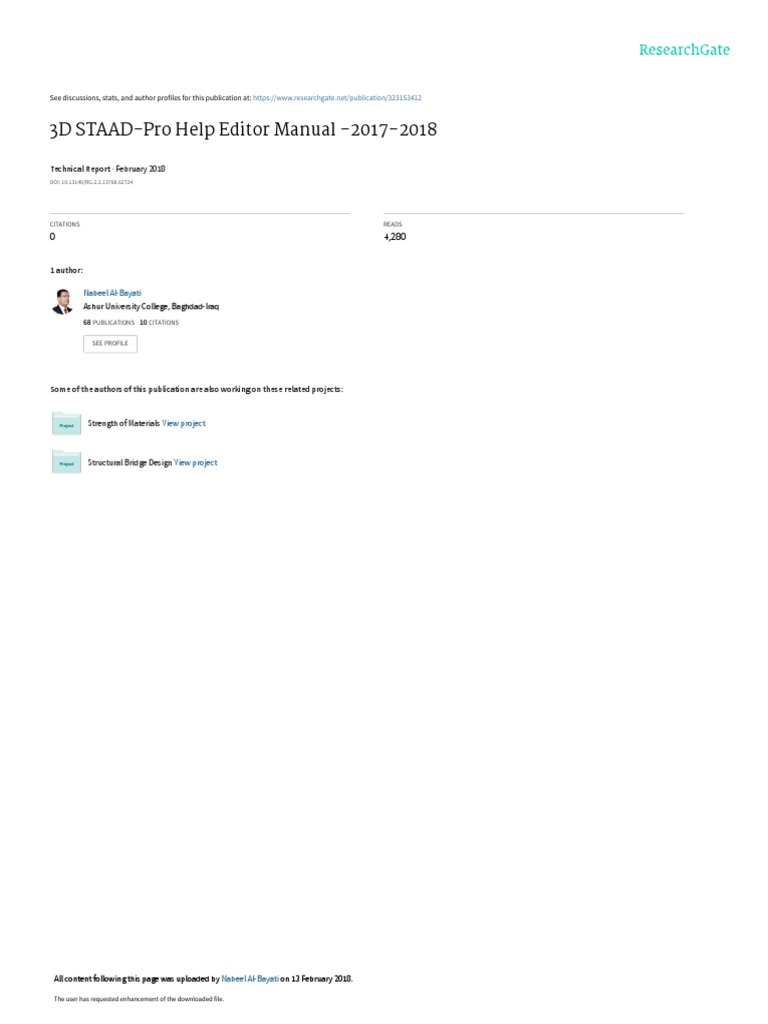 Staad Pro Manual | PDF | Specification (Technical Standard) | Bracket