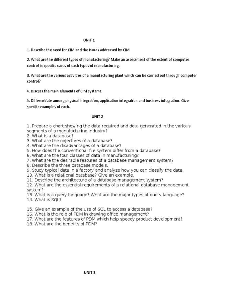 Cim Questions | Download Free PDF | Relational Model | Databases