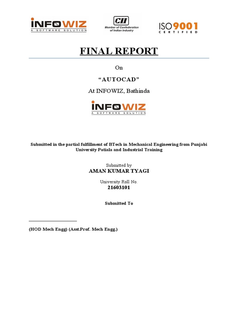 AutoCAD Training Report | PDF | Auto Cad | Ellipse