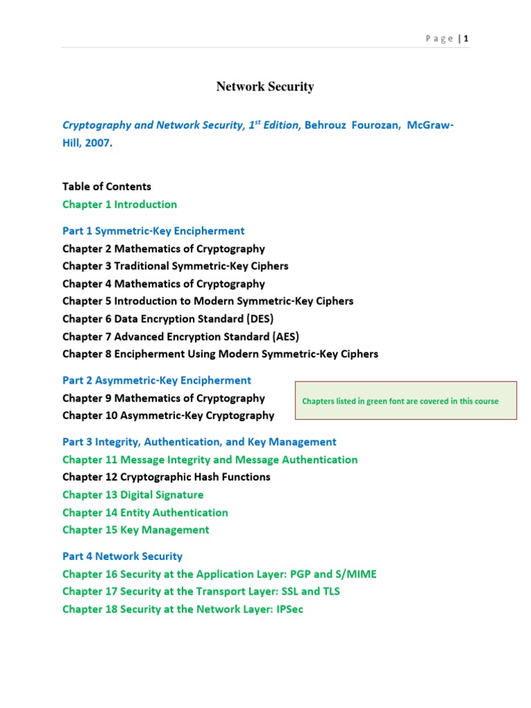 Cryptography and Network Security, 1 Edition, Behrouz Fourozan, Mcgraw ...