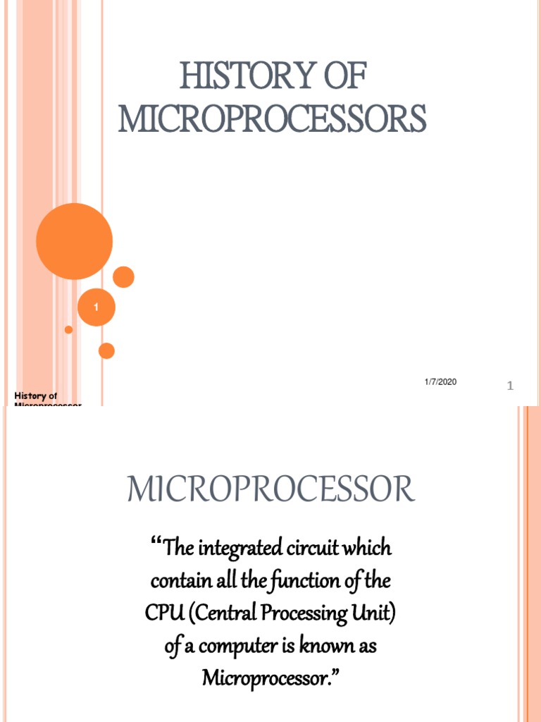 HISTORY OF MICROPROCESSORS | PDF | Central Processing Unit | Microprocessor
