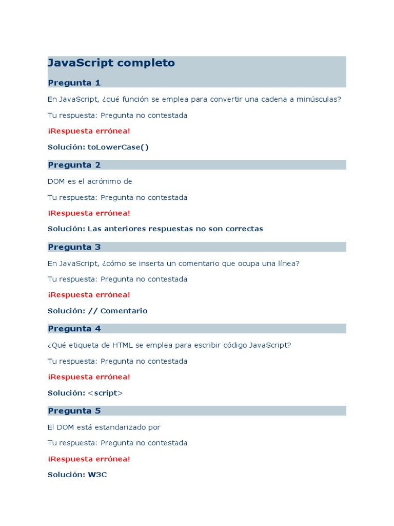 Respuestas Del Parcial | PDF | Script Java | Desarrollo web