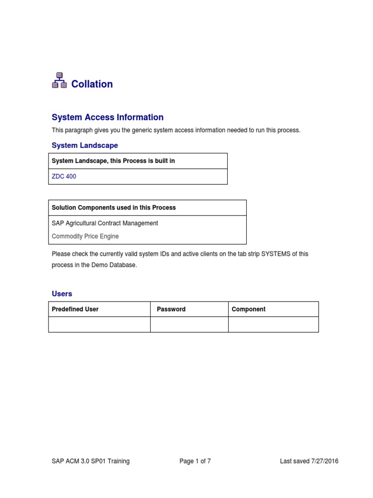 Collation: System Access Information | PDF | Databases | Areas Of ...