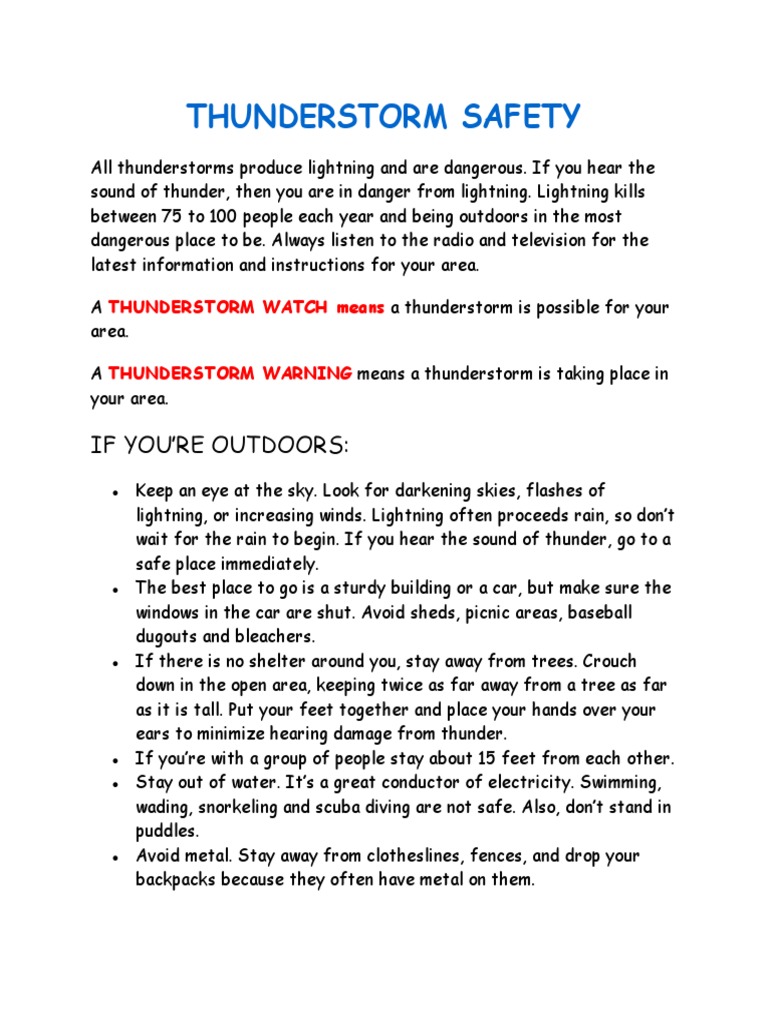 Thunderstorm Safety | PDF