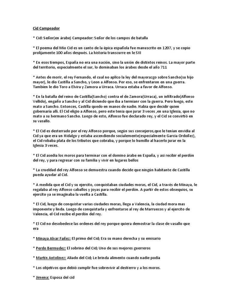 Cid Campeador | PDF | Rey Arturo | Esmerejón