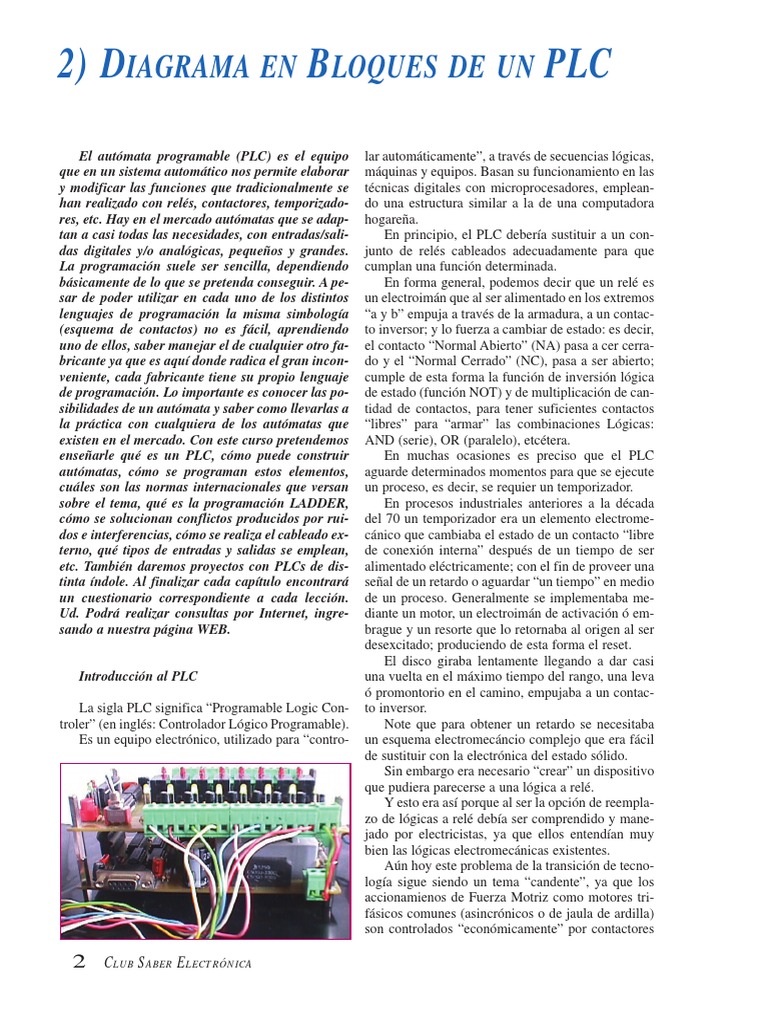 Diagrama en Bloques de Un PLC | PDF | Controlador lógico programable | Relé