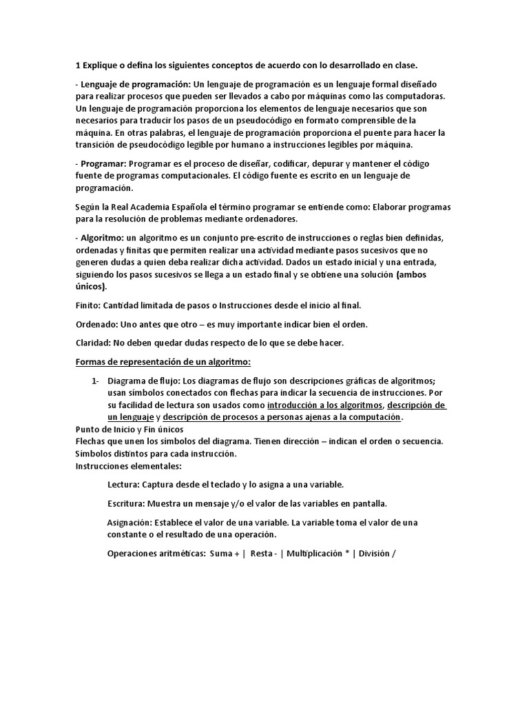 Conceptos básicos de programación: lenguajes, algoritmos, estructuras de control e iteración ...