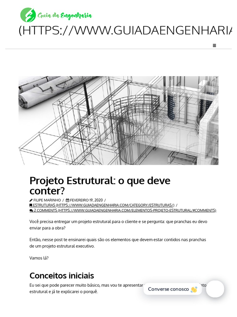 Projeto Estrutural - o Que Deve Conter - Guia Da Engenharia PDF | PDF | Viga | Desenho