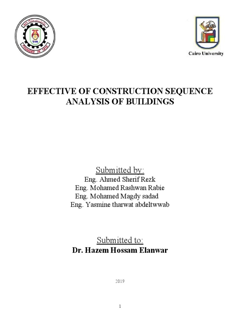 Effective of Construction Sequence Analysis of Buildings: Submitted by ...