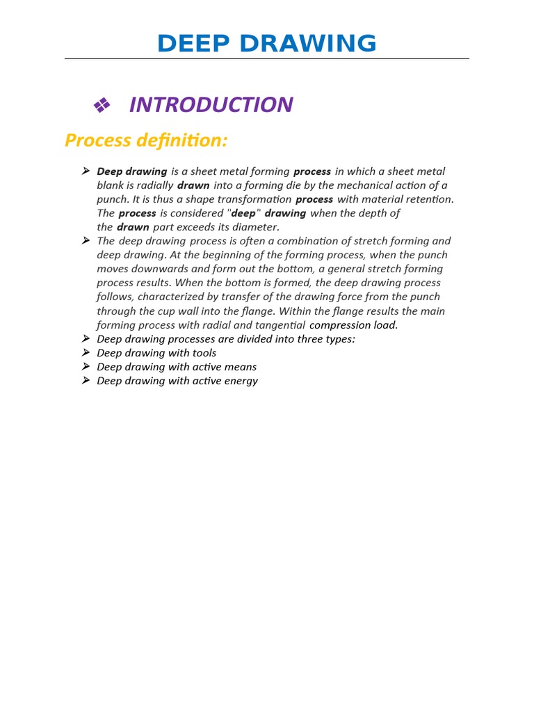 Deep Drawing | PDF | Business Process | Mechanical Engineering