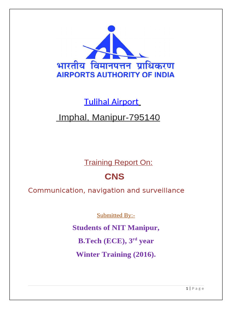 Report On AAI-CNS | PDF | Radar | Radio