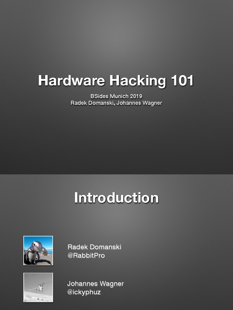 Hardware Hacking 101 Bsides Munich 2019 Radek Domanski Johannes Wagner Pdf Flash Memory 