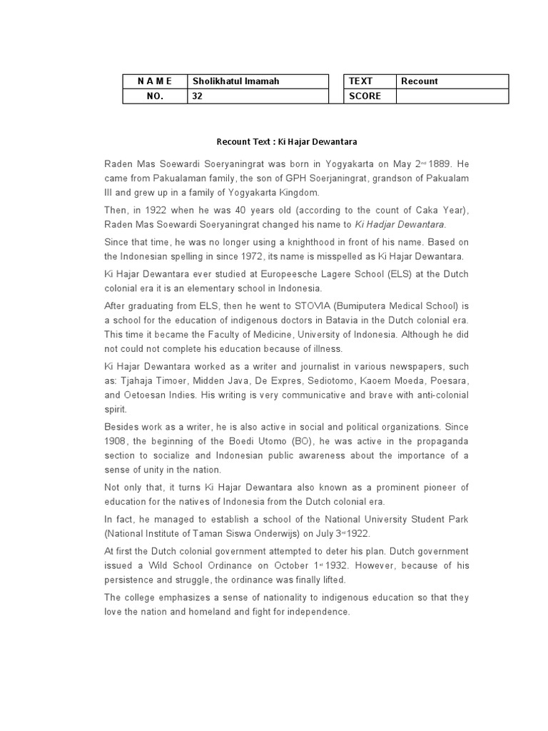 Recount Teks | PDF | Indonesia