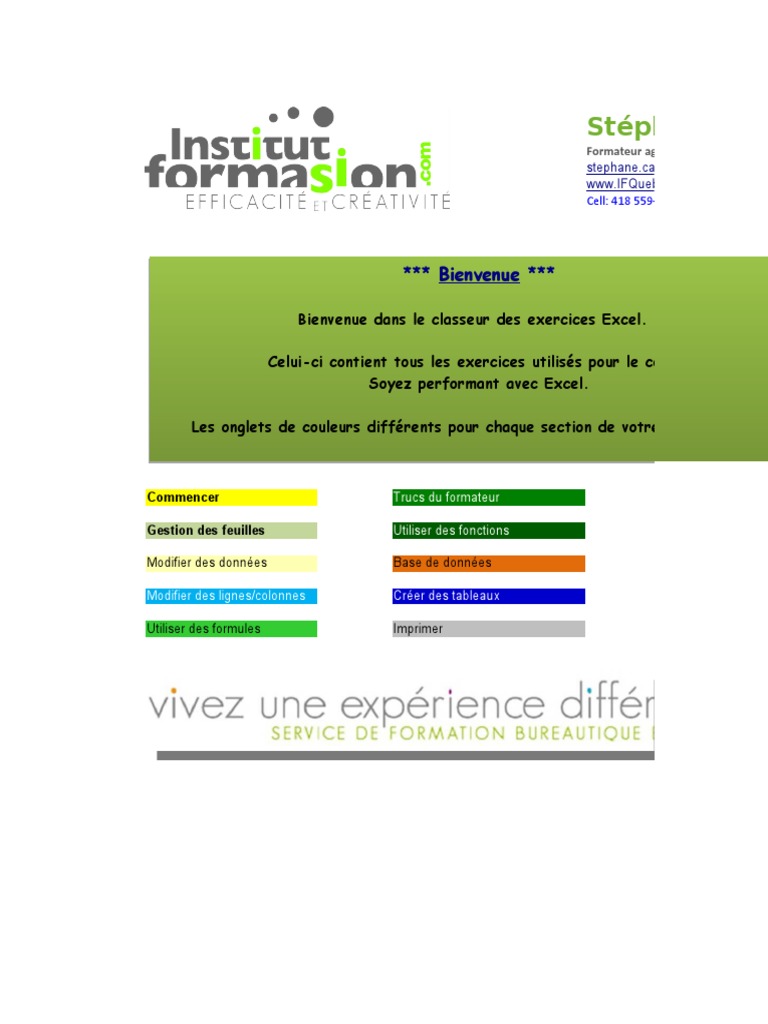 Exercices pratiques Excel pour débutants | PDF | Microsoft Excel | Interface graphique