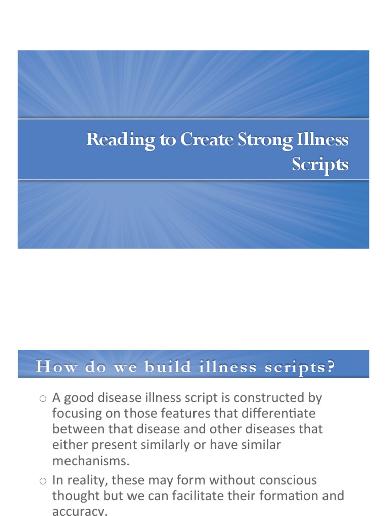 01.04 - Reading To Create Strong Illness Scripts | PDF | Clinical ...