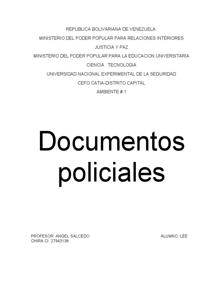 Documentos Policiales | PDF | Policía | Justicia