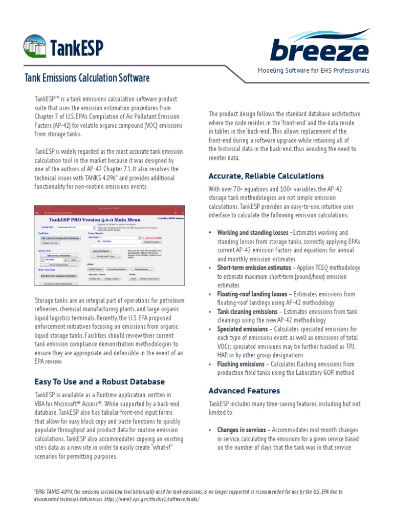 BREEZE TankESP Tech Sheet | PDF | Computing | Software