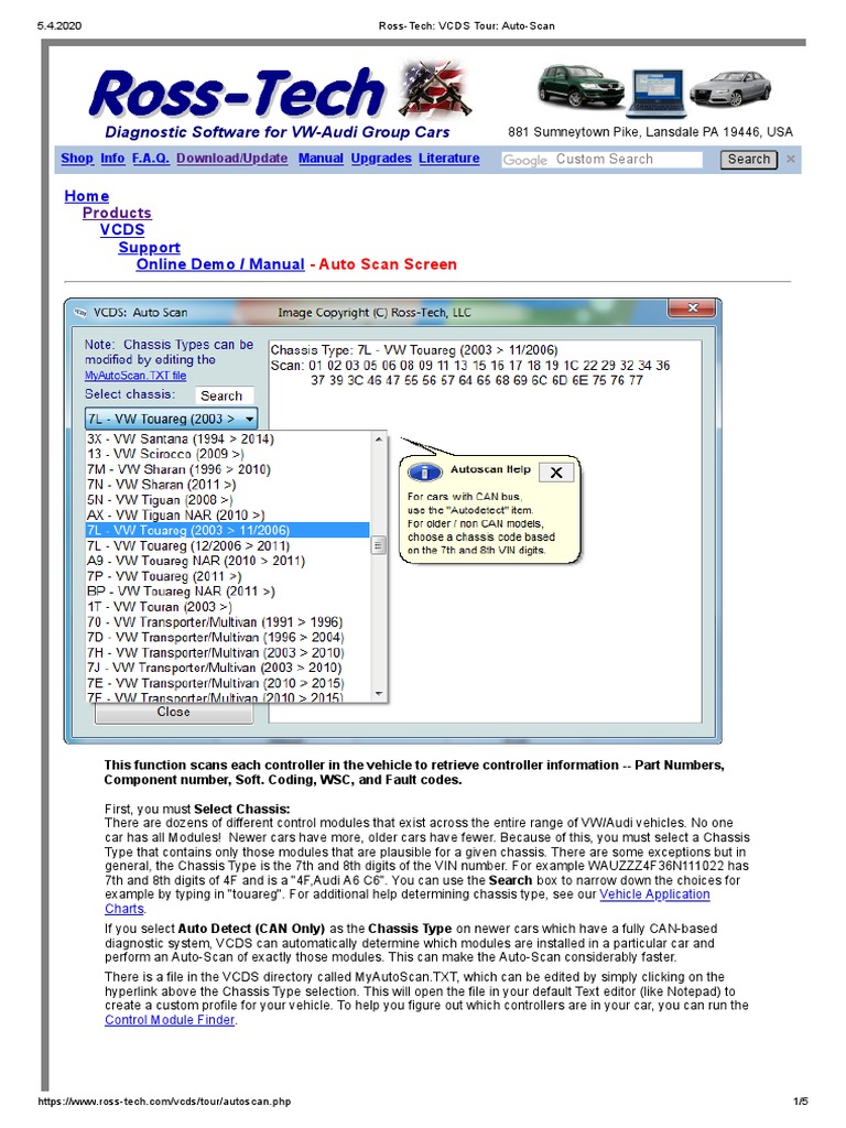 Ross-Tech - VCDS Tour - Auto-Scan | PDF | Text File | Double Click
