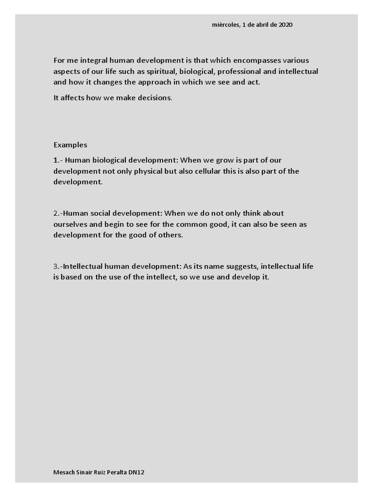Integral Human Development Explained | PDF | Science & Mathematics