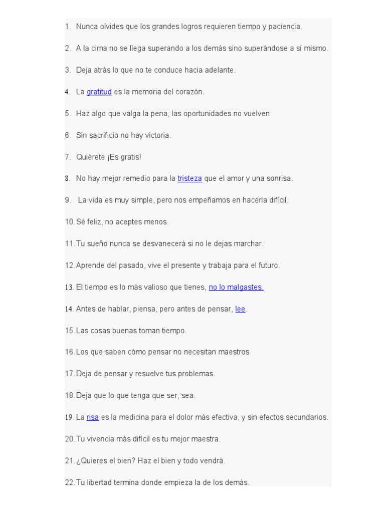 47 frases y pensamientos positivos para mantener la esperanza | PDF ...