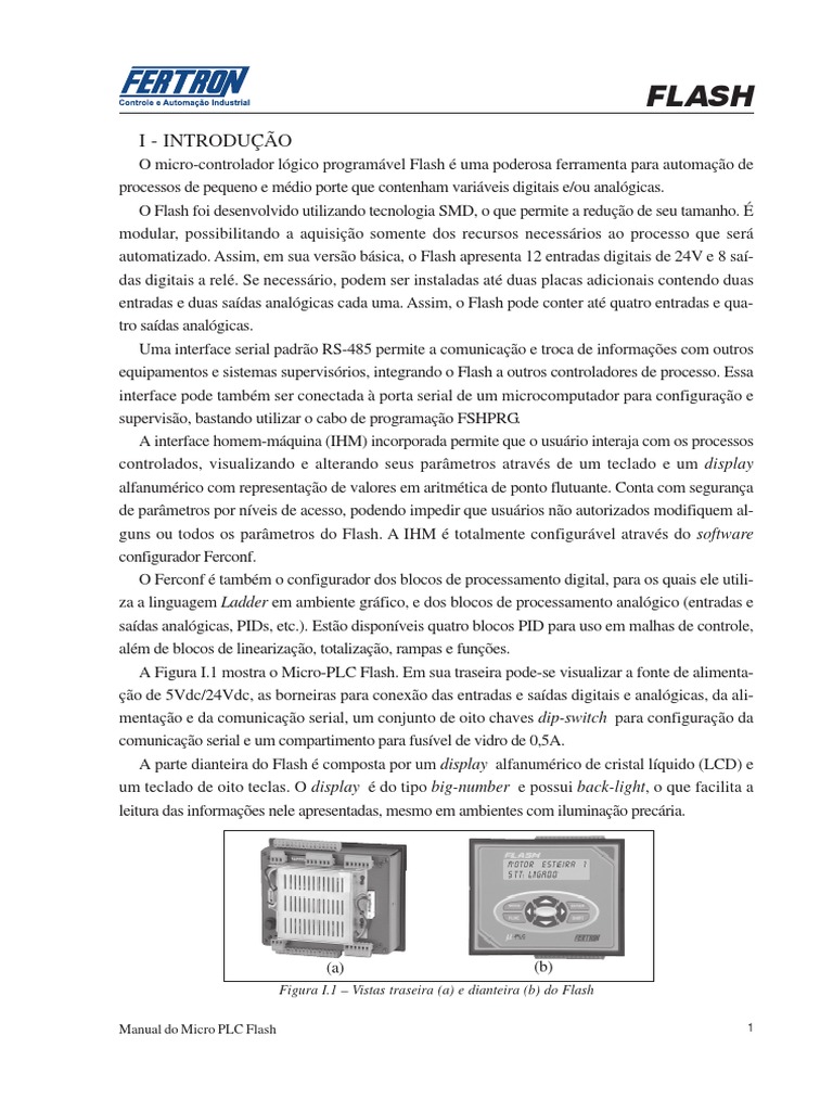 Manual Micro PLC Flash PDF | PDF | Entrada/Saída | Memória Flash