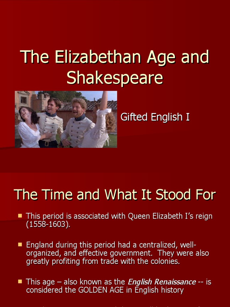 Elizabethan Era & Shakespeare Overview | PDF | William Shakespeare ...