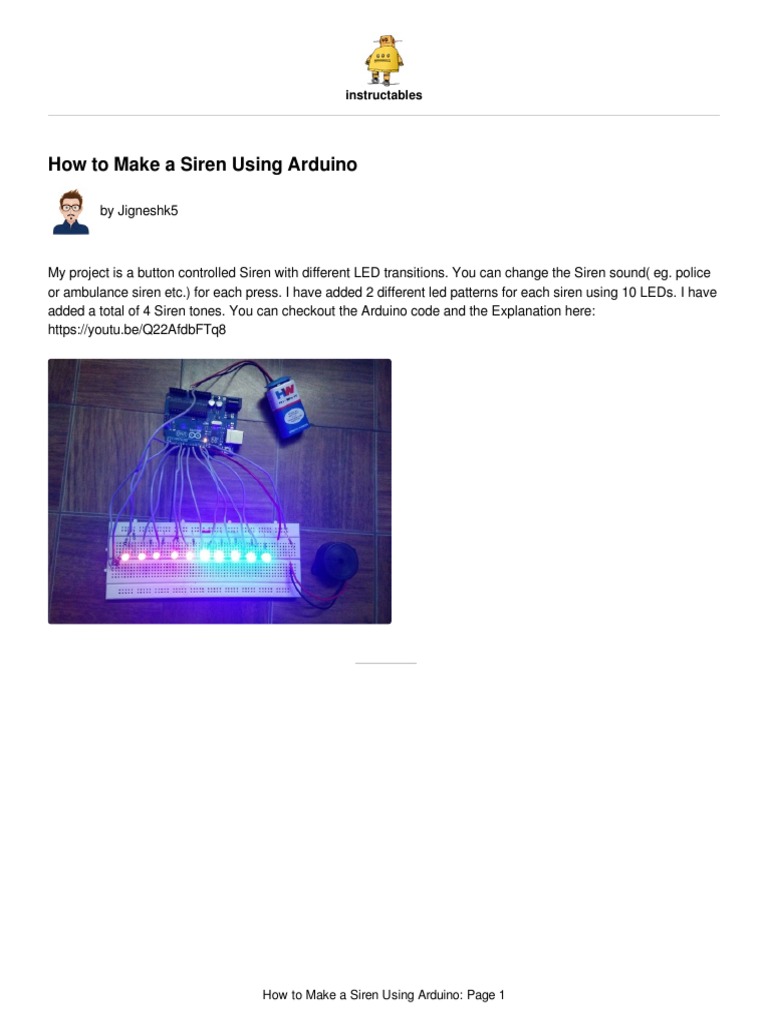 How To Make A Siren Using Arduino | PDF | Arduino | Electromagnetism How To Make A Siren Using Arduino | PDF | Arduino | Electromagnetism