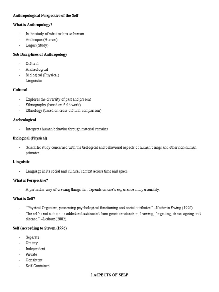 UNDSELF | PDF | Self | Anthropology