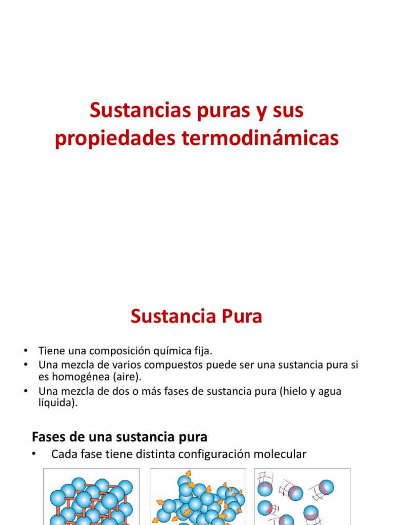 Sustancias Puras y Sus Propiedades Termodinámicas | PDF | Fase (materia) | Gases