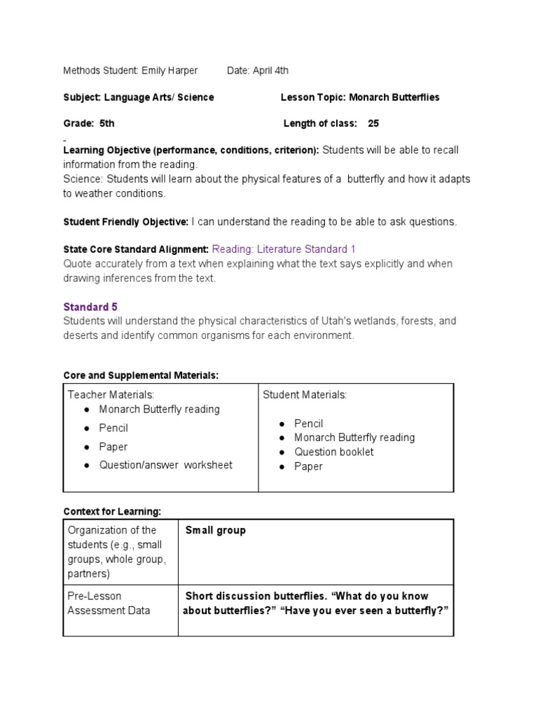 Monarch Butterflies | PDF | Reading Comprehension | Educational Assessment